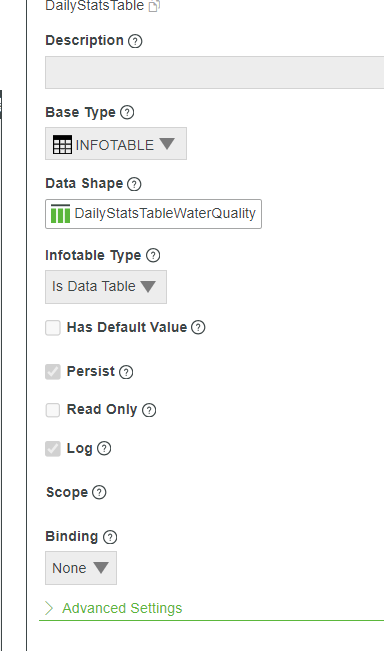 Solved: Infotable Type : Is data table - PTC Community