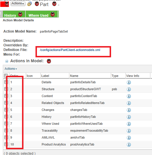 Customize order of tabs on Part Subtype - PTC Community