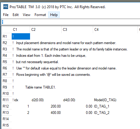 Solved: Pattern of family-table parts - PTC Community