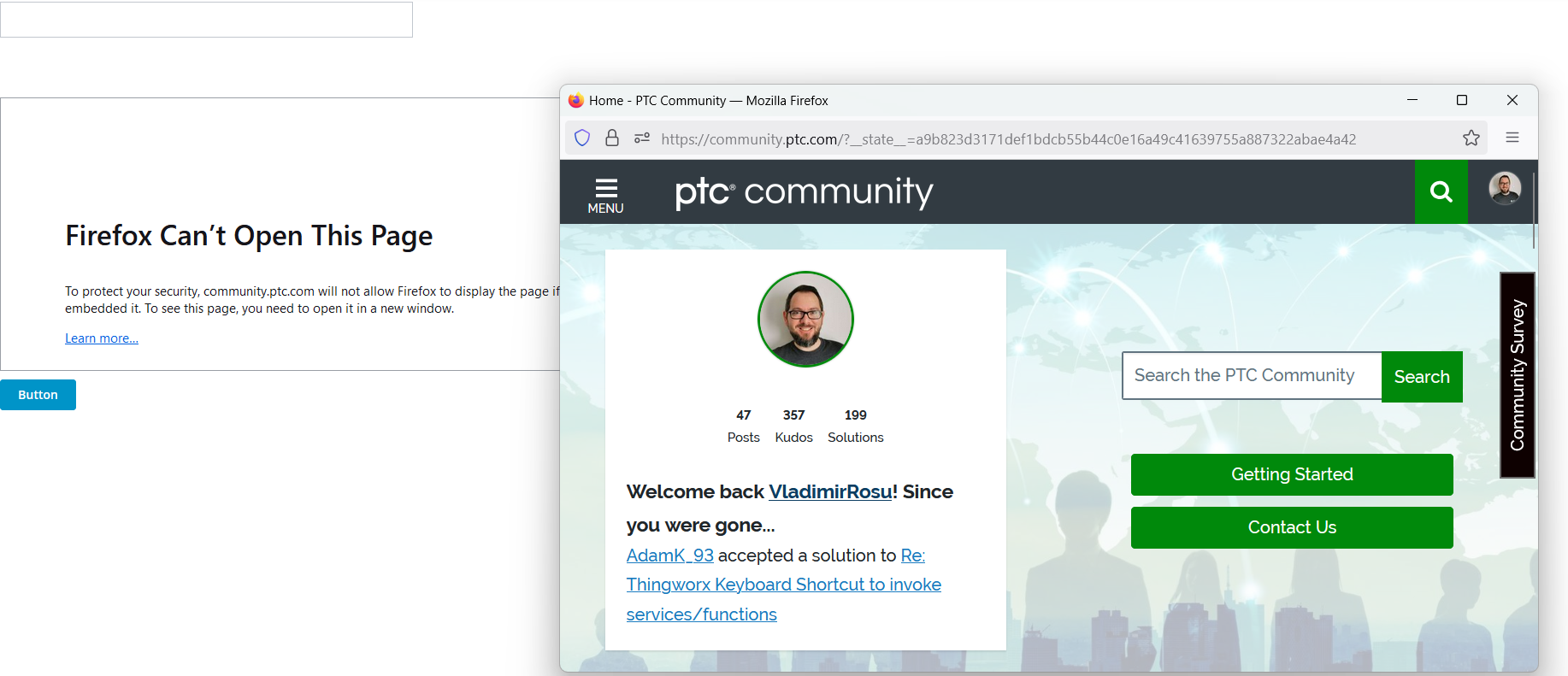 Solved: Web Frame - Showing refuse to connect - PTC Community