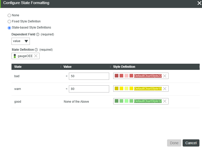 Solved: State formatting not working on KPI Dial Widget - PTC Community