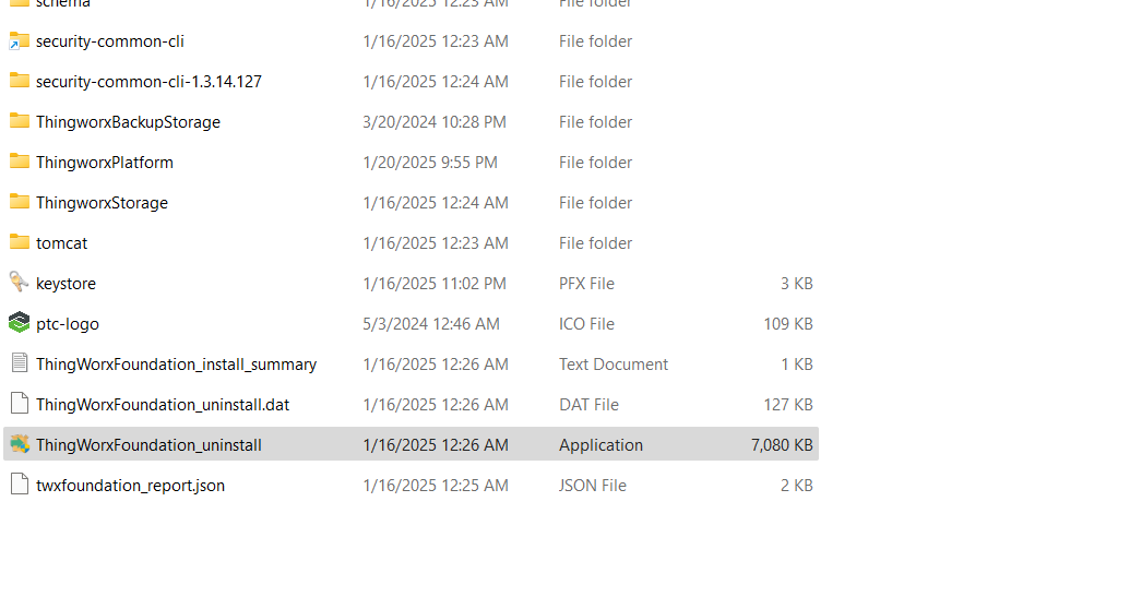 Solved: ThingWorx v9.7 Uninstall missing - PTC Community