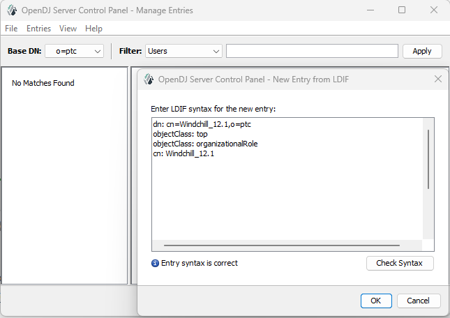 Solved: OpenDJ Control Panel error "The entry is not corre... - PTC Community