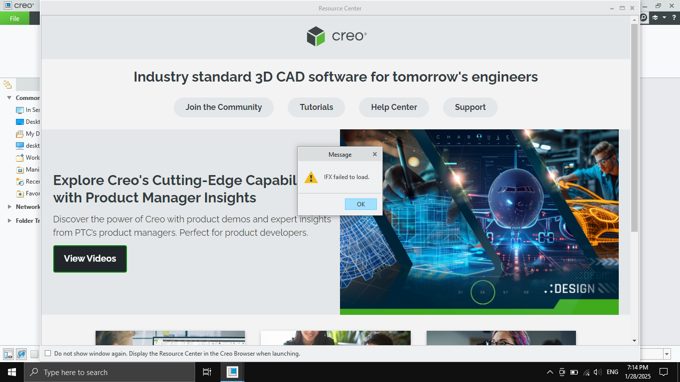 Solved: Issue with Creo File Saving Location and Error Mes... - PTC Community