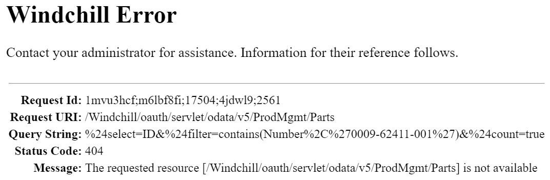 Solved: Upgrade to Windchill 13 breaks REST API - PTC Community