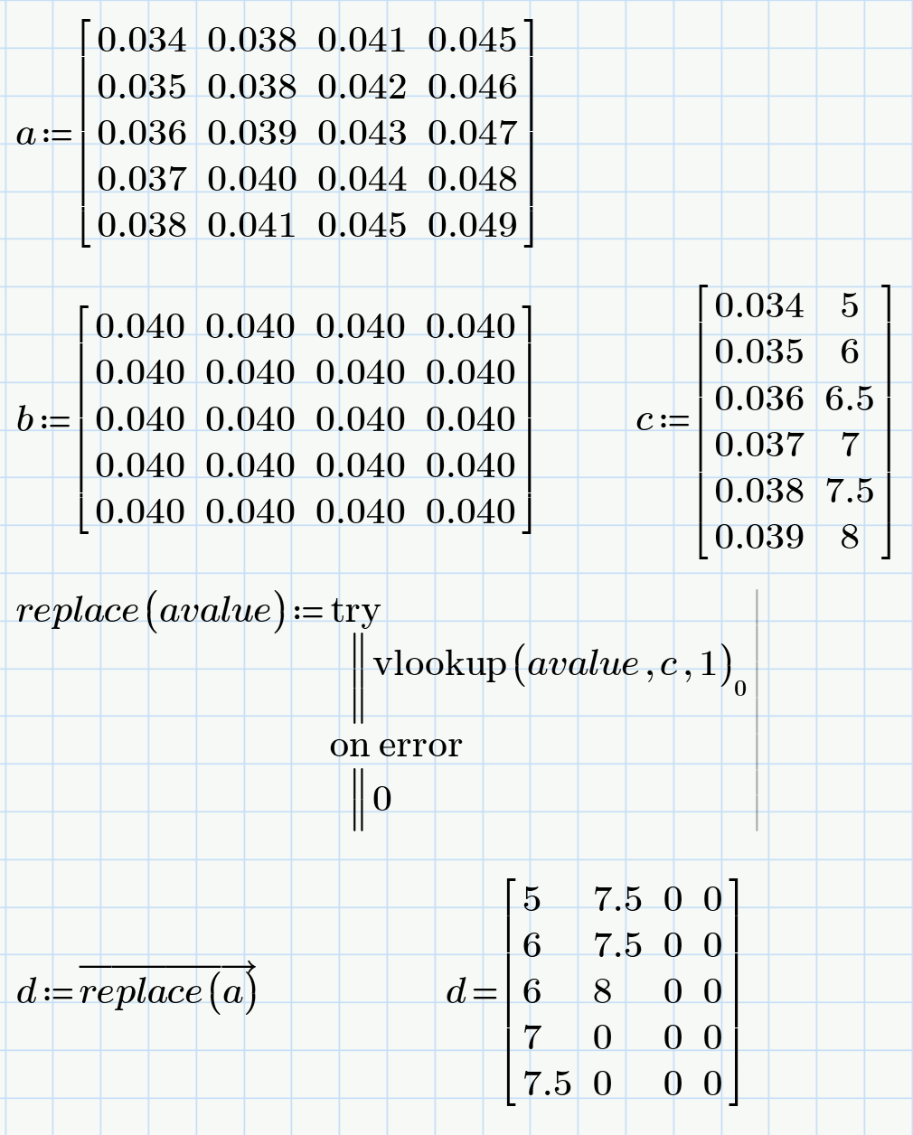 Solved: i x j matrices and vlookup function - PTC Community