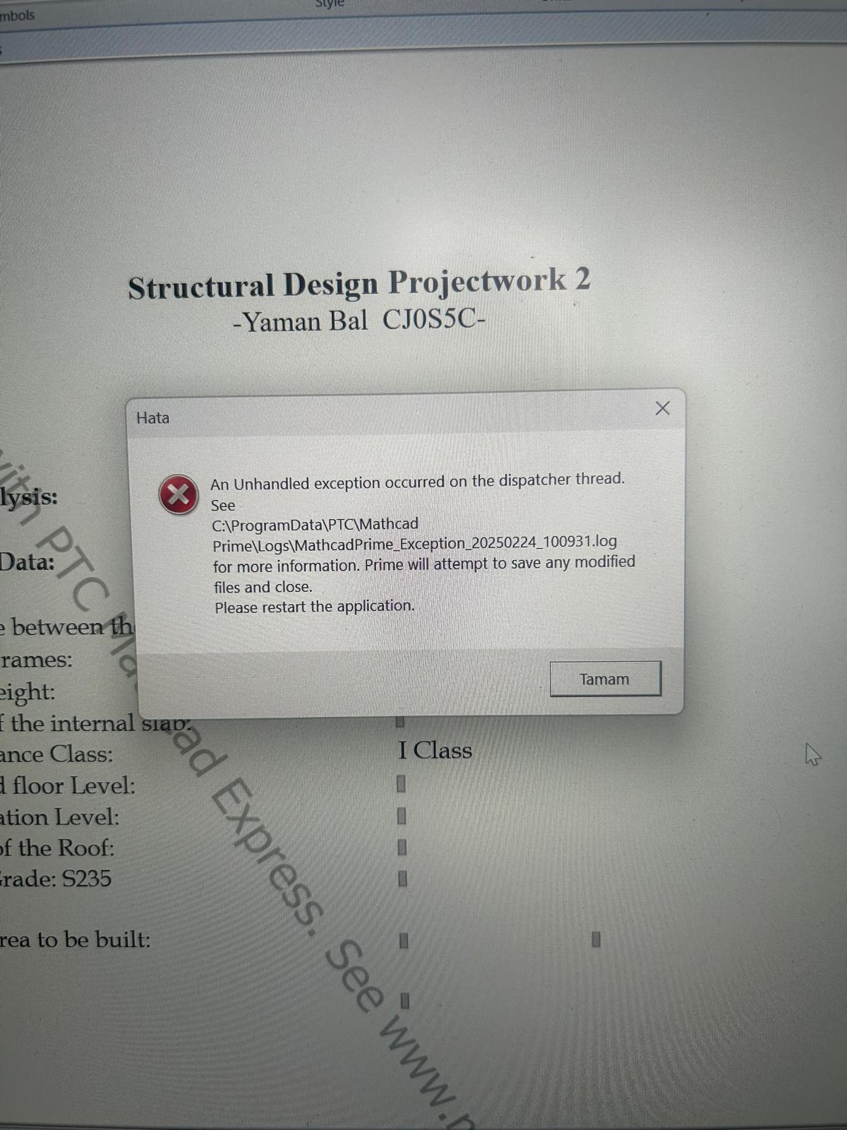 an unhandled exception occurred on the dispatcher ... - PTC Community