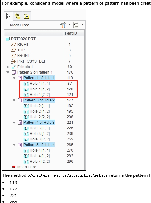 How to obtain sub features of pattern ？ - PTC Community
