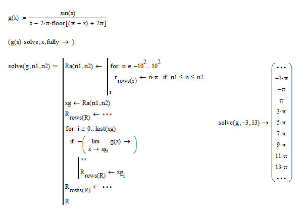 sin(x) / { x - 2*pi*floor[(pi + x)/(2*pi)] } solve... - PTC Community