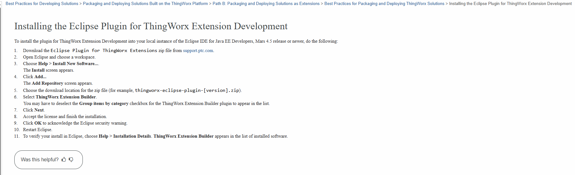 Solved: Eclipse Plugin for ThingWorx – Download Link Missi... - PTC Community