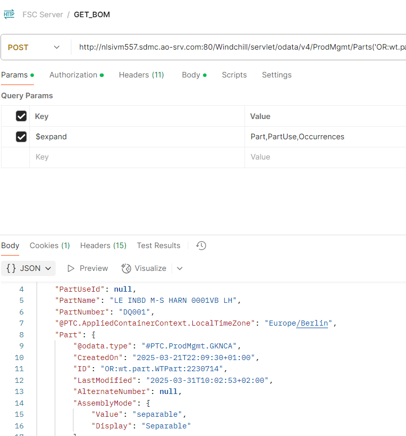 Solved: Fetch BOM Data from WRS - PTC Community