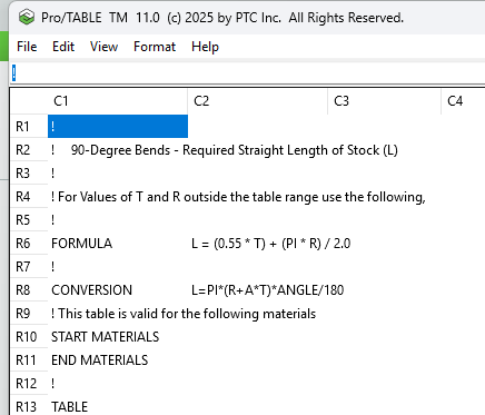 Solved: CREO Bend allowance tables - PTC Community