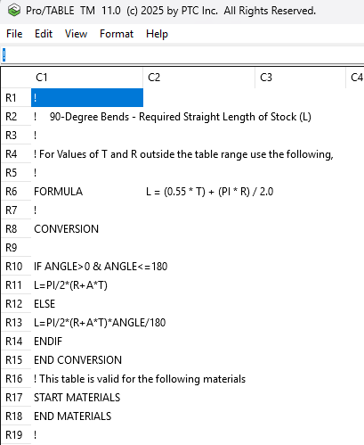 Solved: CREO Bend allowance tables - PTC Community