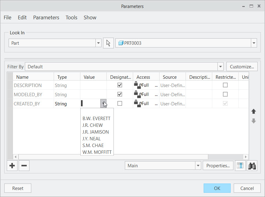 Creo 4 Restricted Parameters - PTC Community