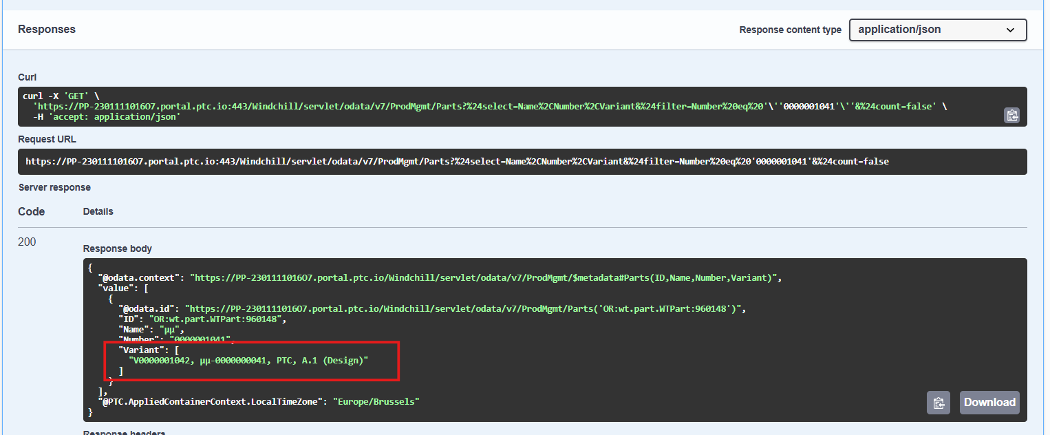 Rest API navigation from part to module variant - PTC Community