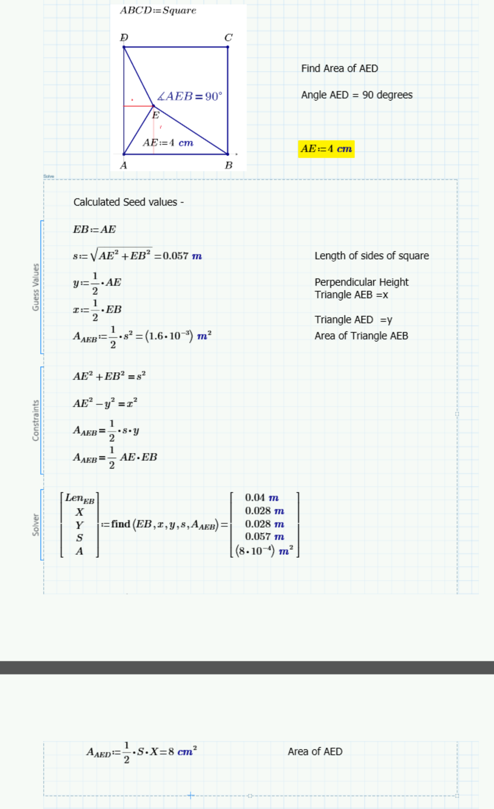 Solved: Puzzle-43. Find the area AED in the square ABCD wh... - PTC ...