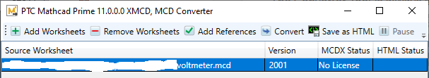 Mathcad 15 files conversion - PTC Community