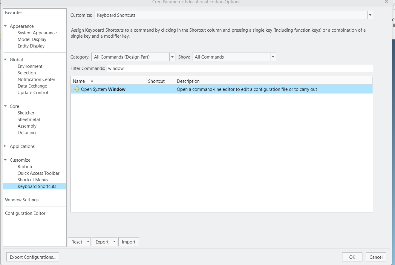 Solved: Make a keyboard shortcut for changing windows - PTC Community