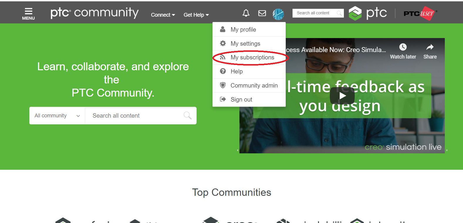 How to use my subscriptions/notifications? - PTC Community