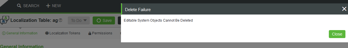 Solved Issues Deleting A Localization Table Editable Sys Ptc