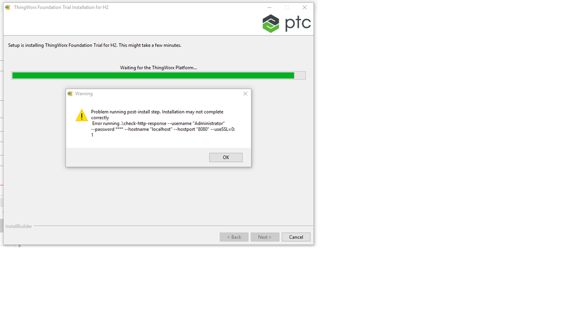 Solved: ThingWorx Foundation Server installation: Can't va... - PTC Community