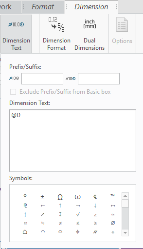 Dimension symbols palette - PTC Community