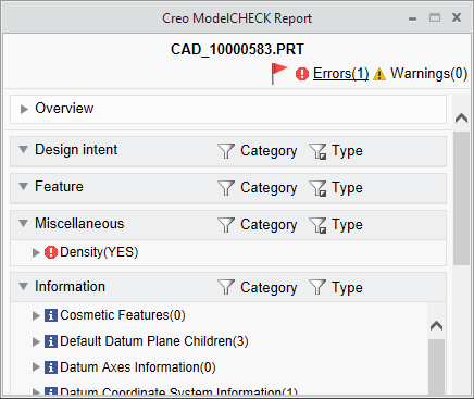 Modelcheck in Creo 5 feedback - PTC Community