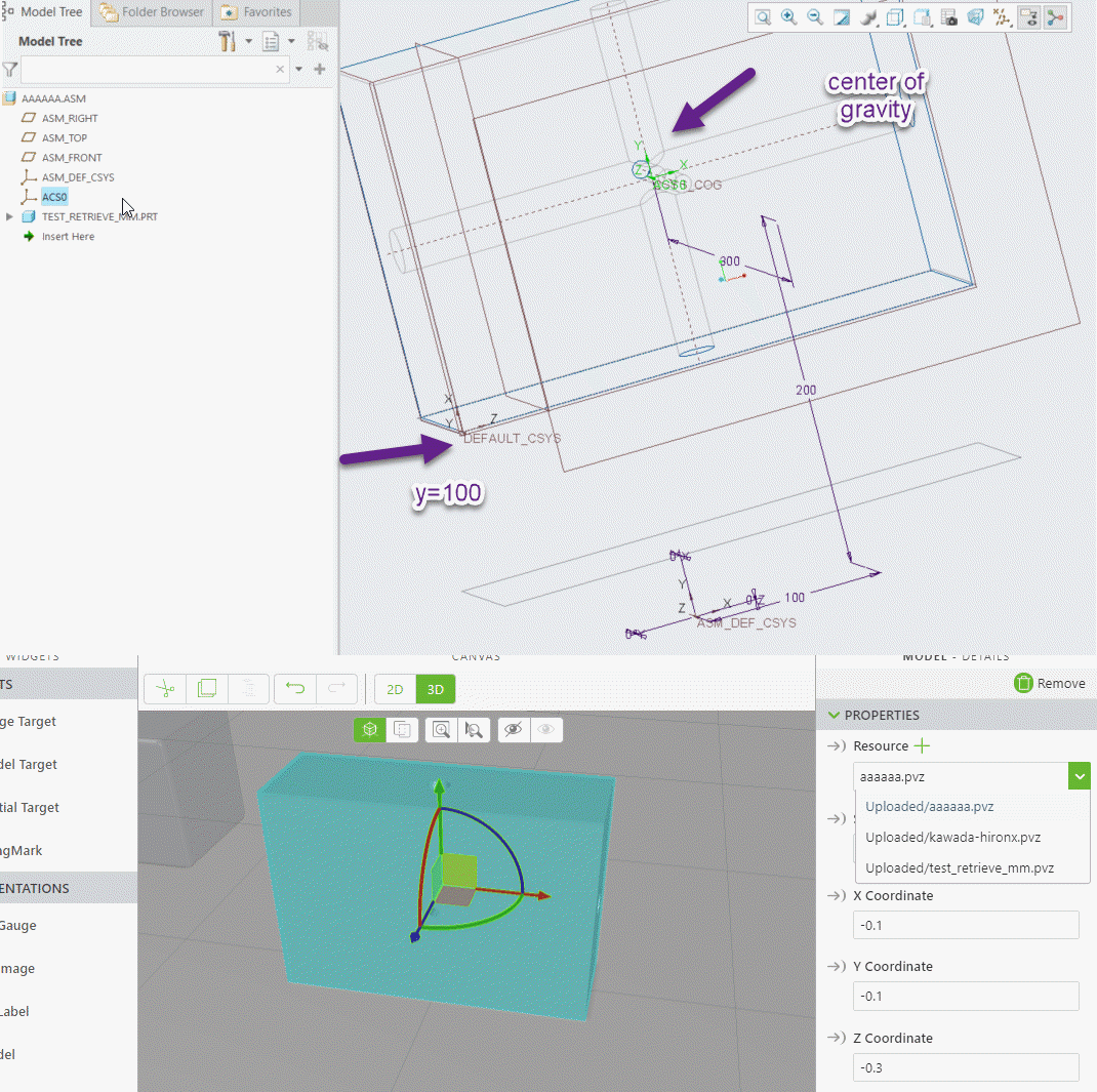 Solved: Model widget & resource co-ordinate relation - PTC Community