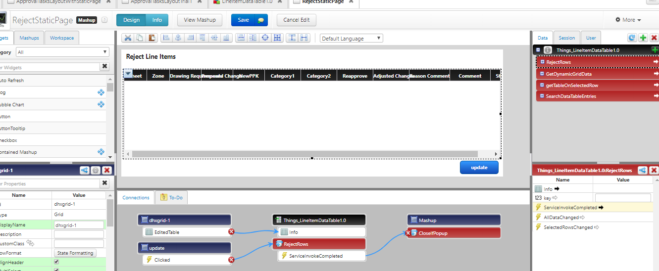 Edit a grid inside the mashup - PTC Community