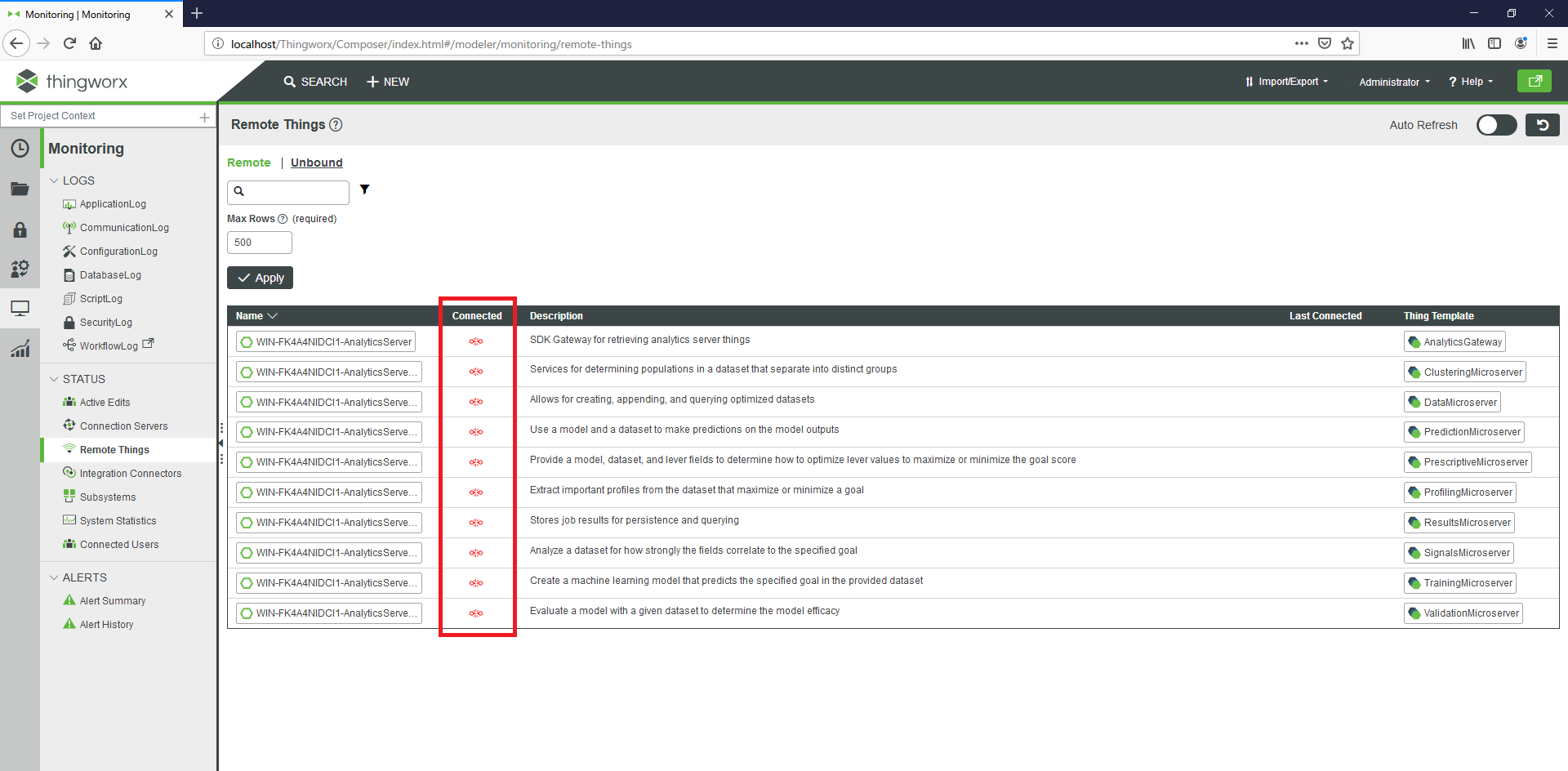 Solved Cant Connect To Analytics Server Ptc Community
