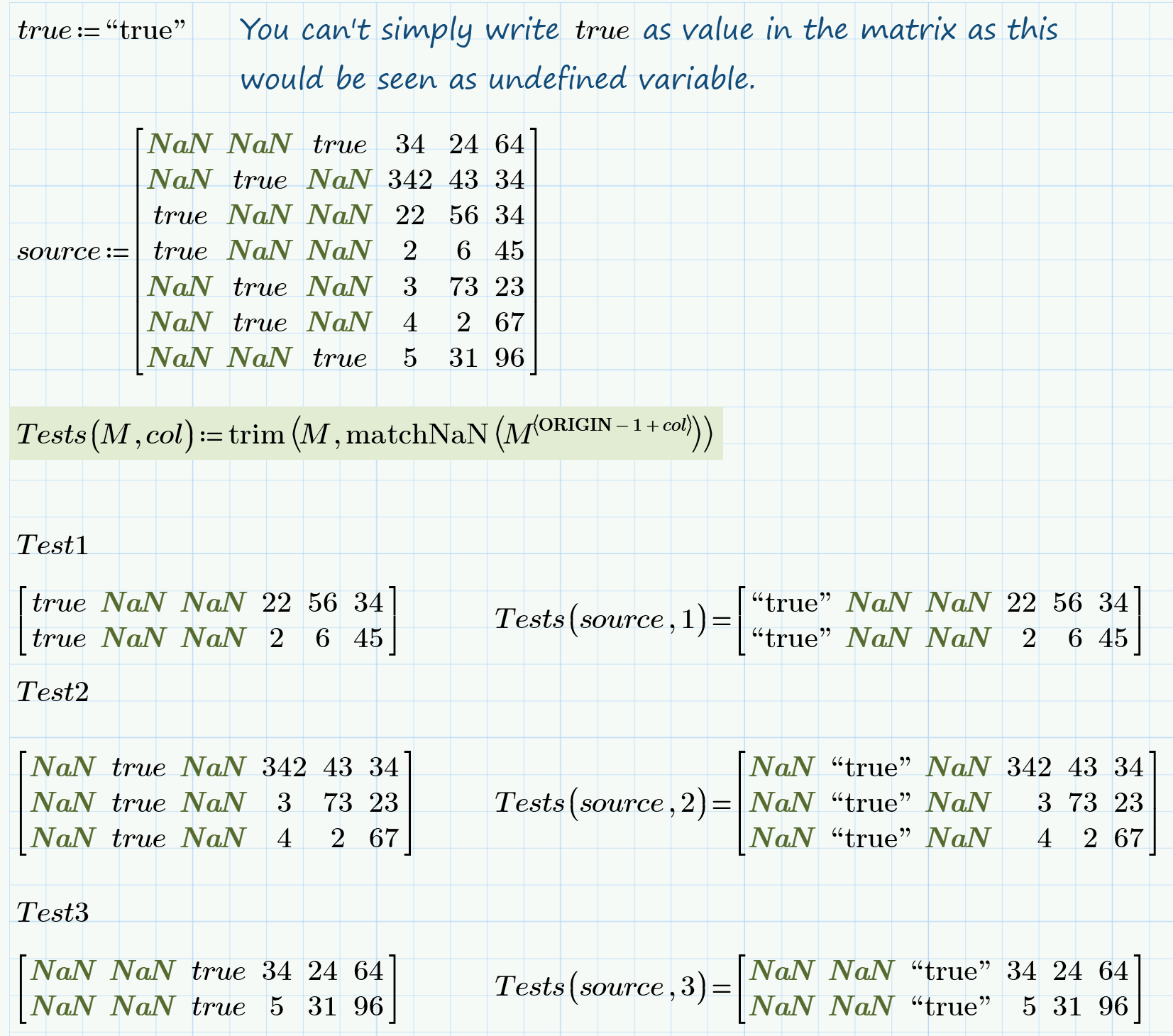 Matrix and NAN filtering - PTC Community