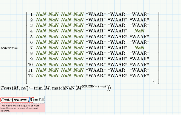 Matrix and NAN filtering - PTC Community