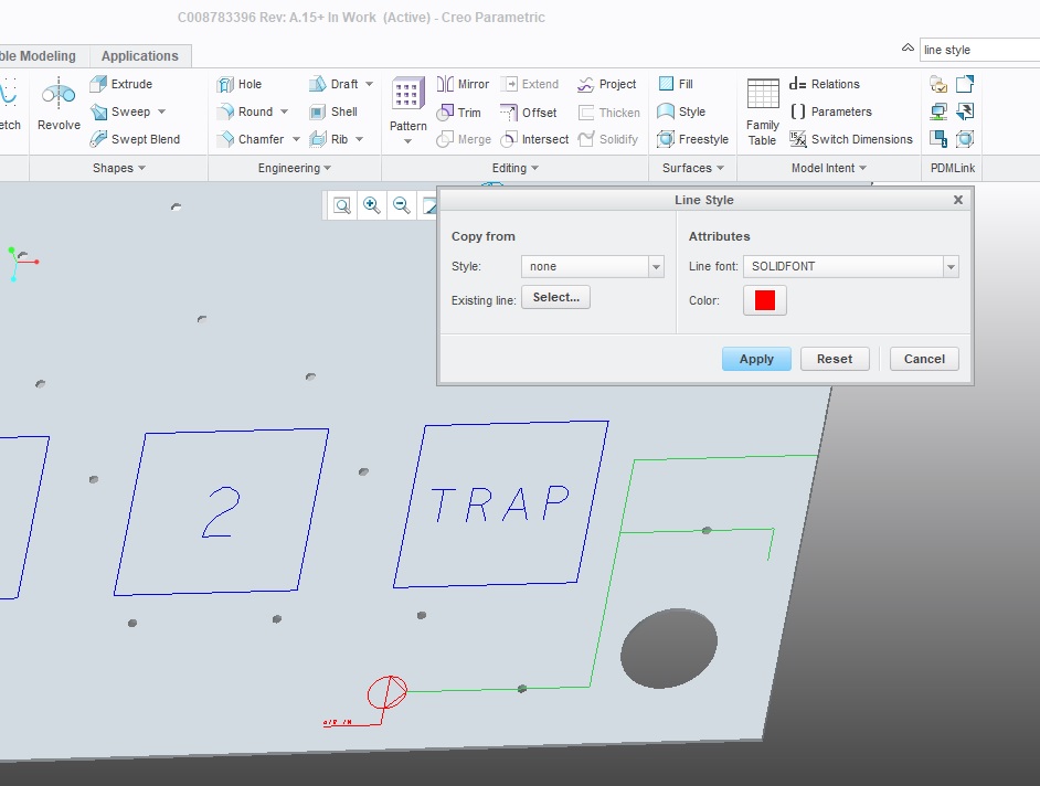 Custom line styles in model sketch - PTC Community
