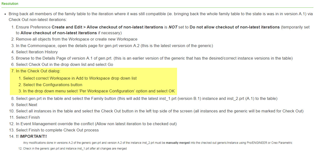 Family table instances revision mismatch - PTC Community