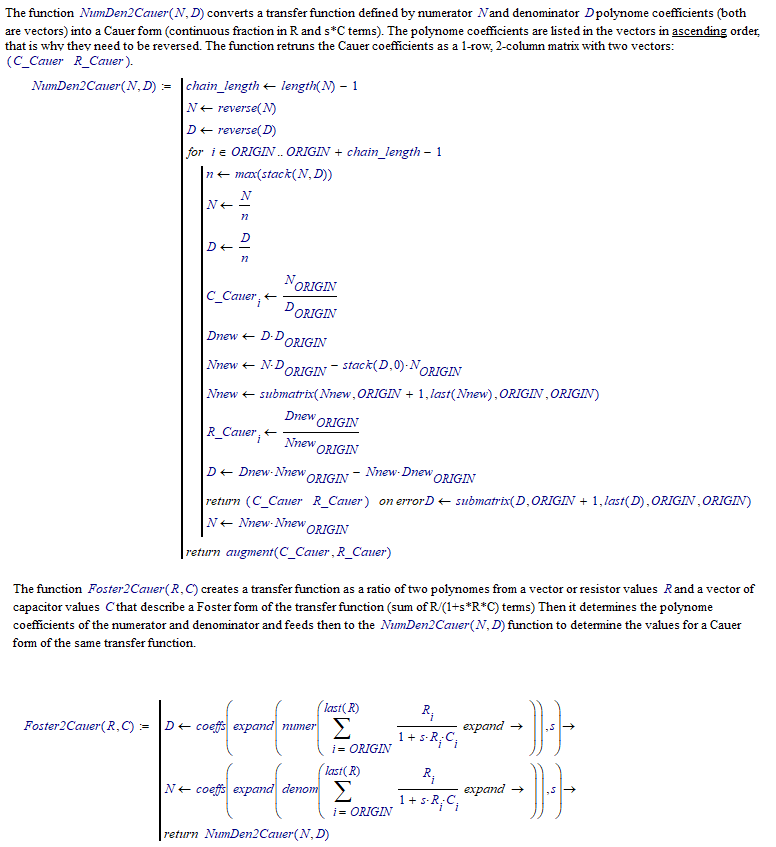 Solved: Foster to Cauer Conversion - PTC Community