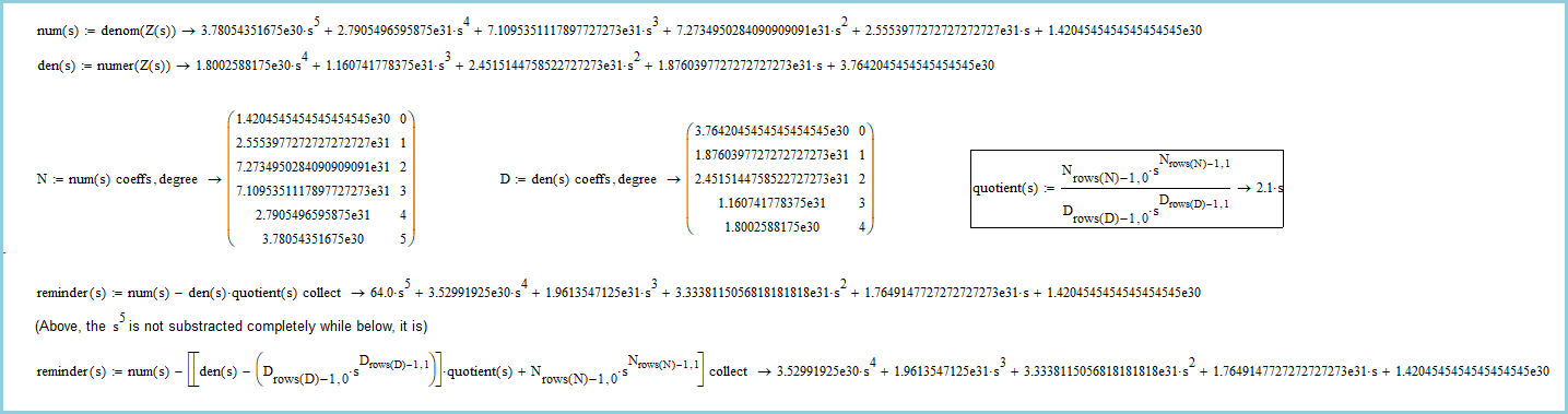 Solved: Foster to Cauer Conversion - PTC Community