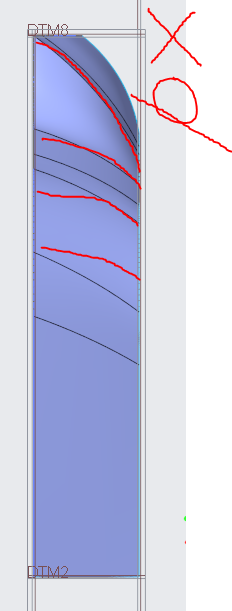 Solved: Sharp edge during surfacing, needed it to curved - PTC Community