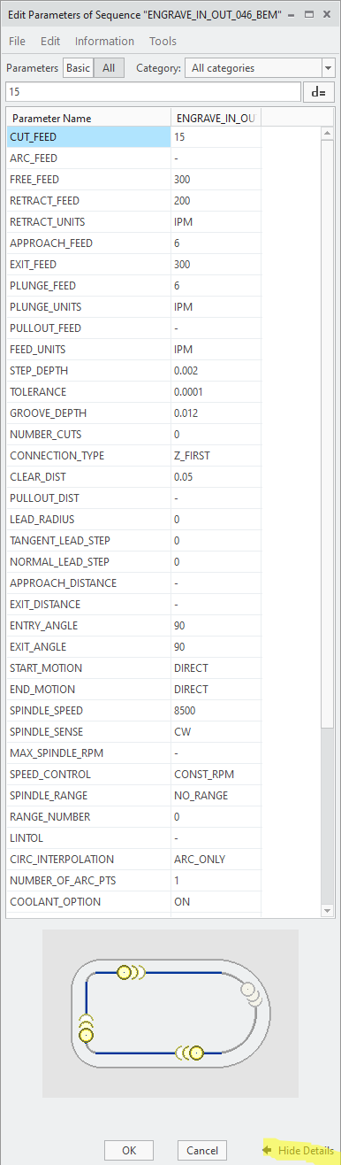 Size of "Parameters" dropdown window - PTC Community
