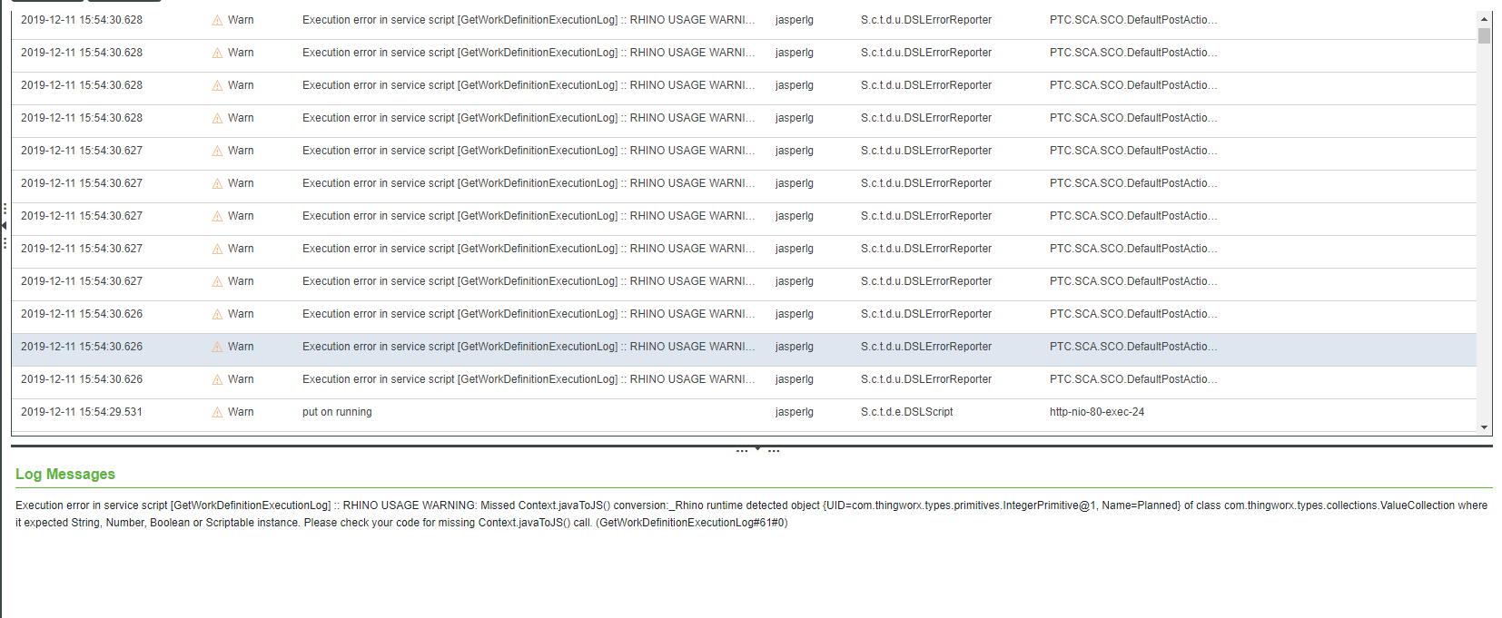 Solved: Operator Advisor (8.4.2): Execution error in servi... - PTC Community