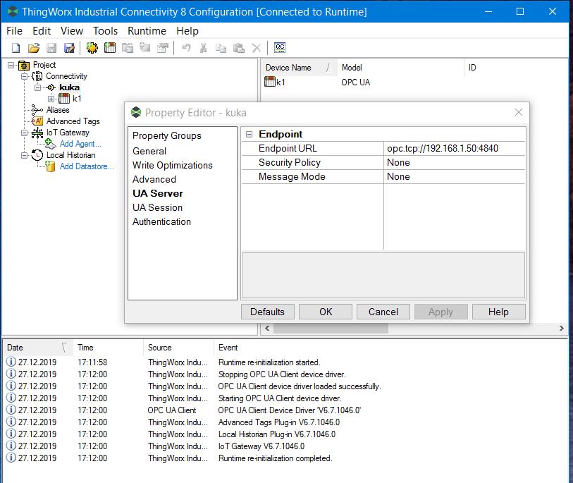 Solved: Industrial Connectivity client not connecting to K... - PTC ...