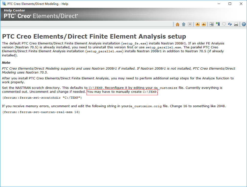 Solved: FEA: installation problem - PTC Community