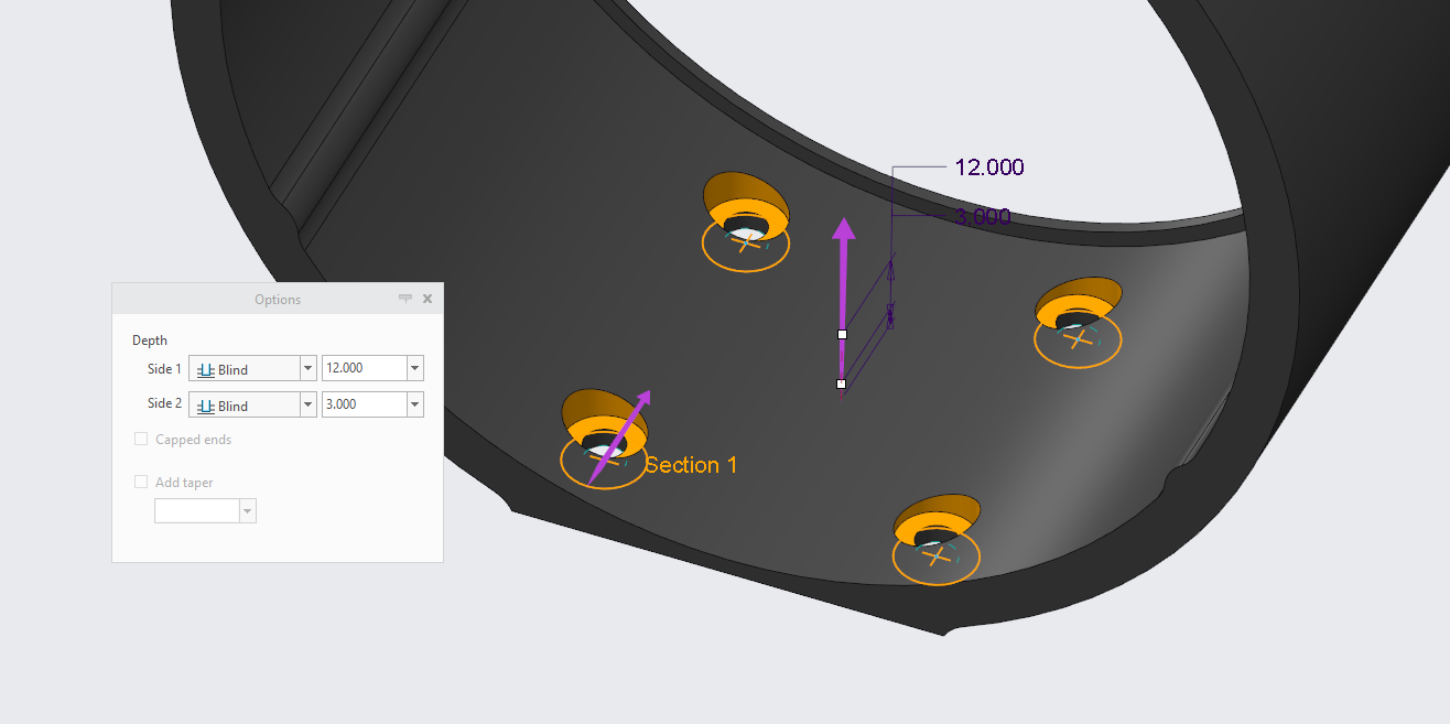 Solved Help Can Creo Do Offset Cuts Extrudes Ptc Community