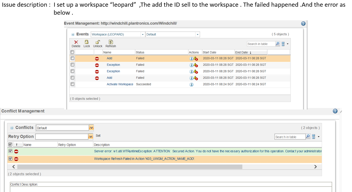 The PTC windchill workspace locked - PTC Community