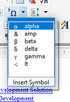 Insert symbols tool on the toolbar in editor - PTC Community