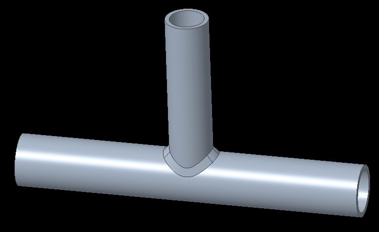 Solved: Create a solid weld fillet between two round pipes - PTC Community