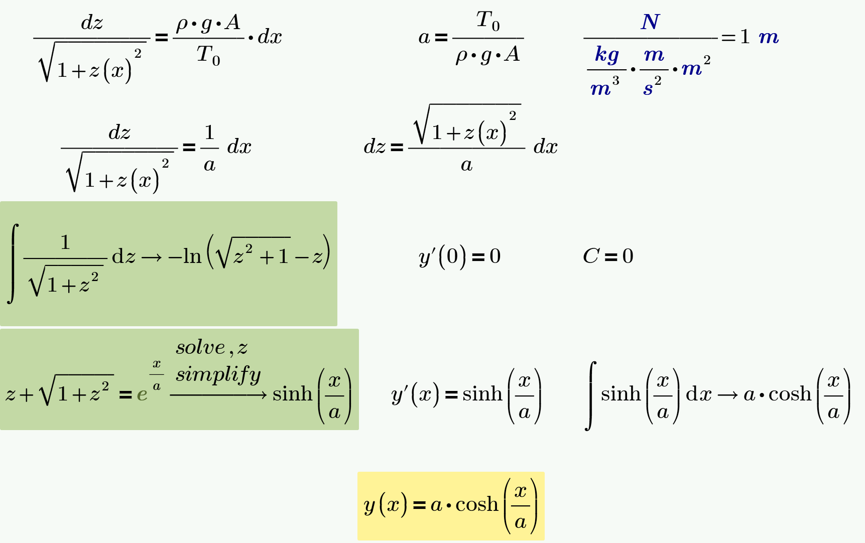 Solved: Catenary formula thru ODE - PTC Community