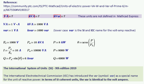 Solved: Units of electric power, VA, W and Var of Prime 6 - PTC Community