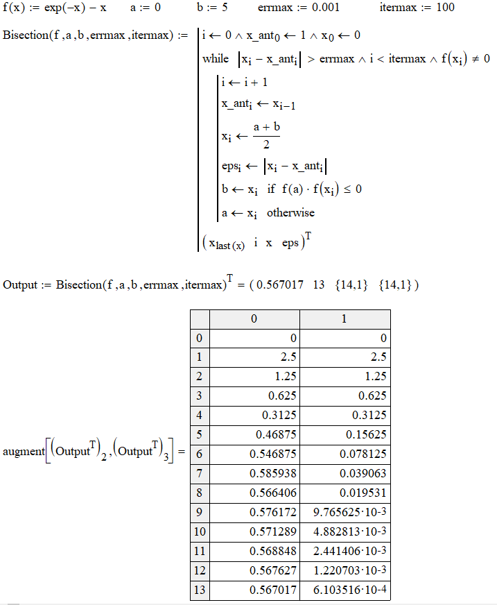 Bisection method - Change a Mathcad logical scheme... - PTC Community