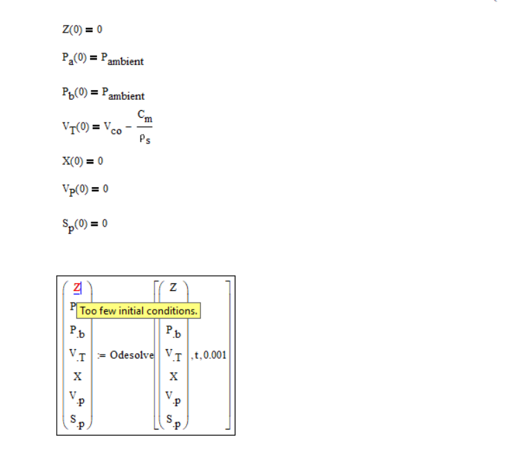Solved: Odesolve Too few initial conditions - PTC Community