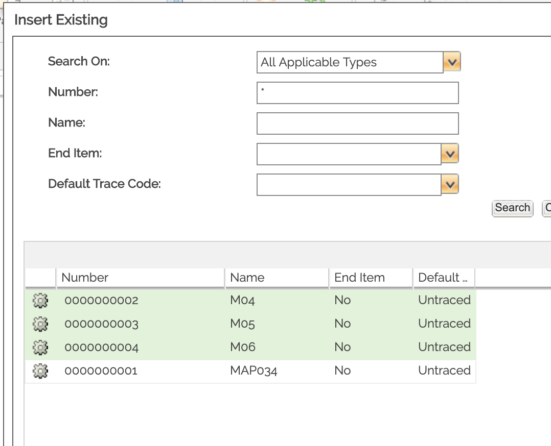 Solved Inserting Multiple Existing Parts Into A Bom Ptc Community